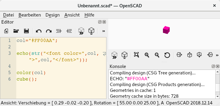 Console output since the OpenSCAD 2018.11.20.ci571 version · Issue #2607 · openscad/openscad ...