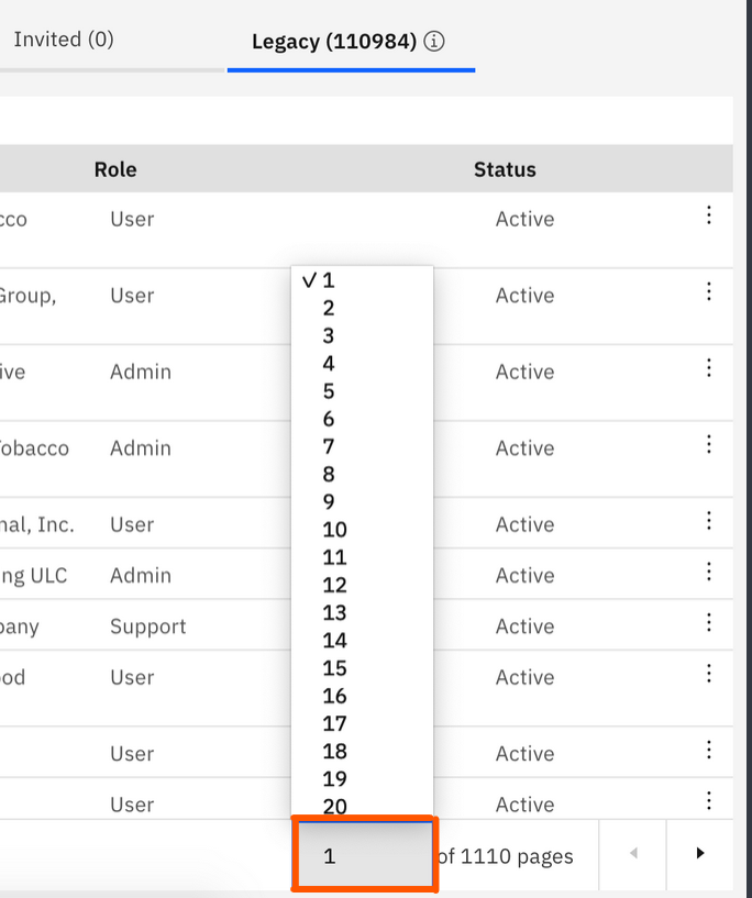 Down arrow for page select disappears when pageSelectThreshold is more ...
