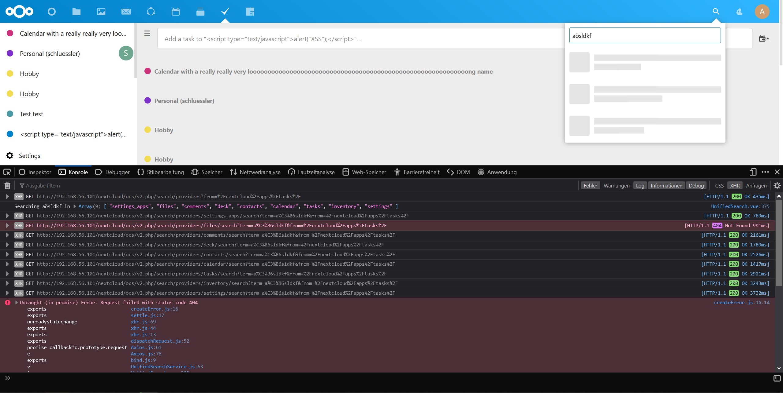 Fail gracefully if unified search request fails · Issue #22837 · nextcloud/server · GitHub