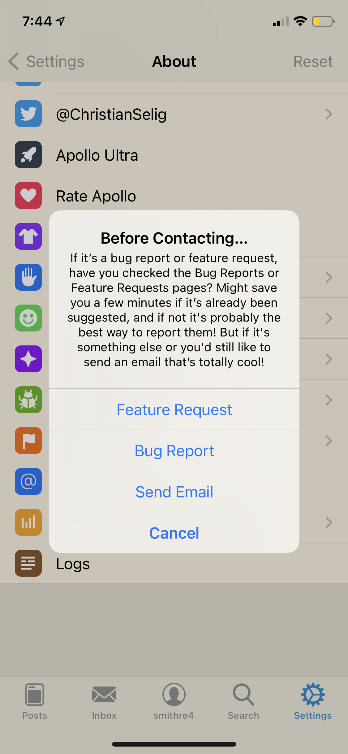 Contact via email requires mail.app in iOS · Issue #1006 · christianselig/apollo-bugs · GitHub