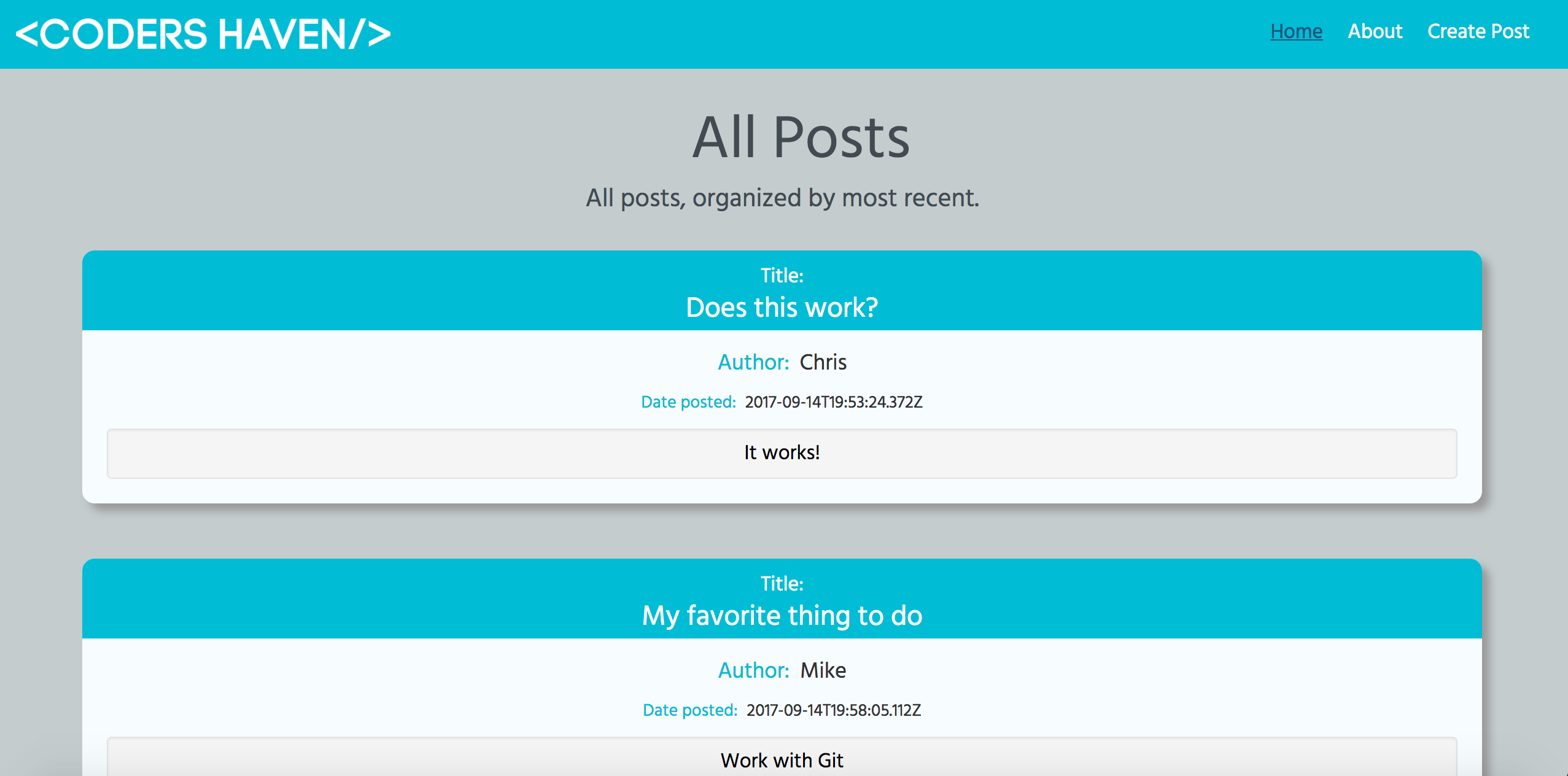 GitHub - cjb312/Coders-haven: Forum for coders using React and MongoDB
