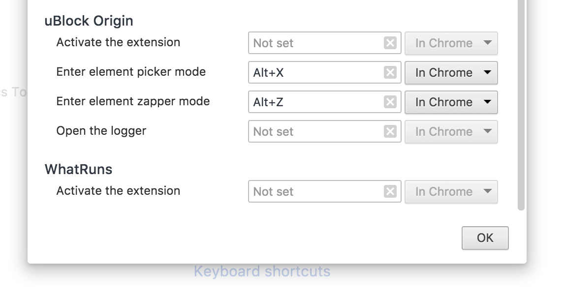 Polish keyboard ••• need to create "alt + l" ••• uBlock gets open, how to disable hot keys ...