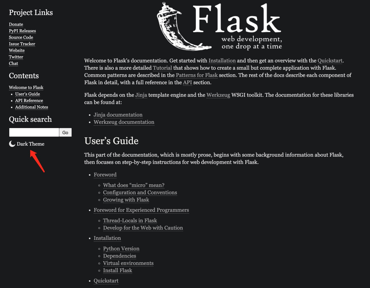 Add support for dark theme by yuxiaoy1 · Pull Request #51 · pallets ...