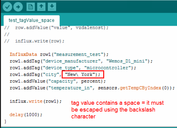 Tag value with spaces · Issue #17 · tobiasschuerg/InfluxDB-Client-for-Arduino · GitHub