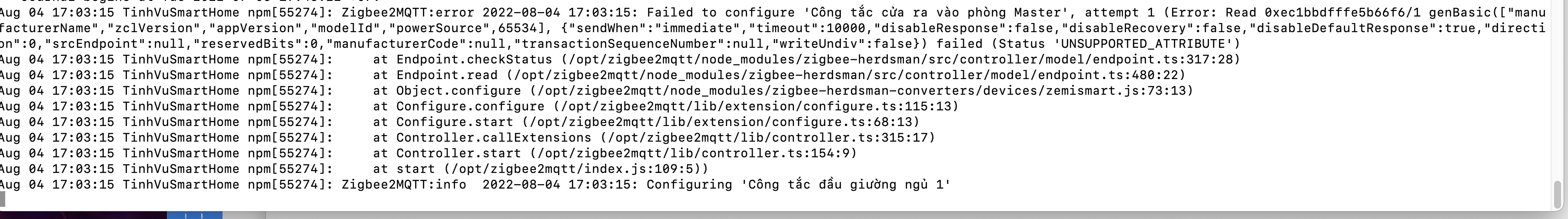 I get "Failed to configure" error · Koenkk zigbee2mqtt · Discussion #13368 · GitHub