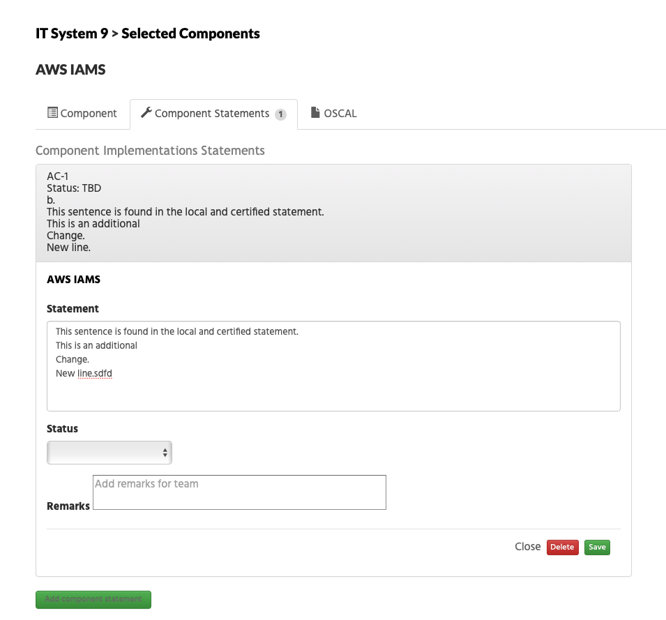System Component Page missing part field, displaying remarks field ...