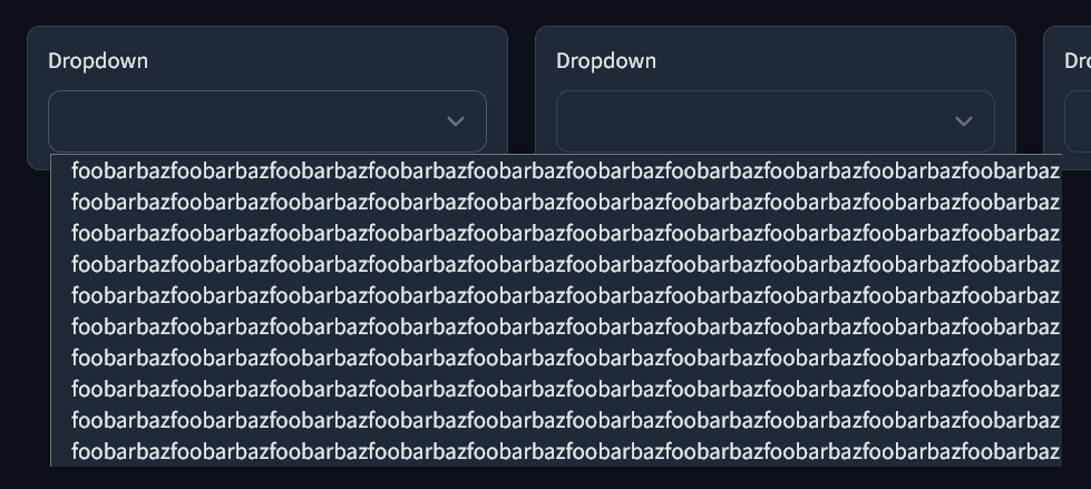 `gr.Dropdown` can cause X overflow/ugly scrollbars · Issue #3533 · gradio-app/gradio · GitHub