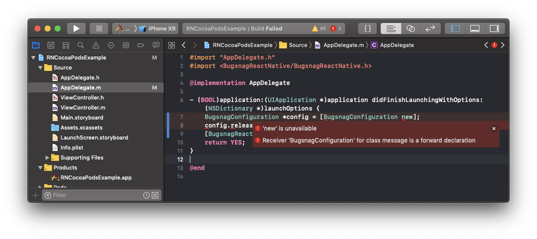Receiver Bugsnagconfiguration For Class Message Is A Forward