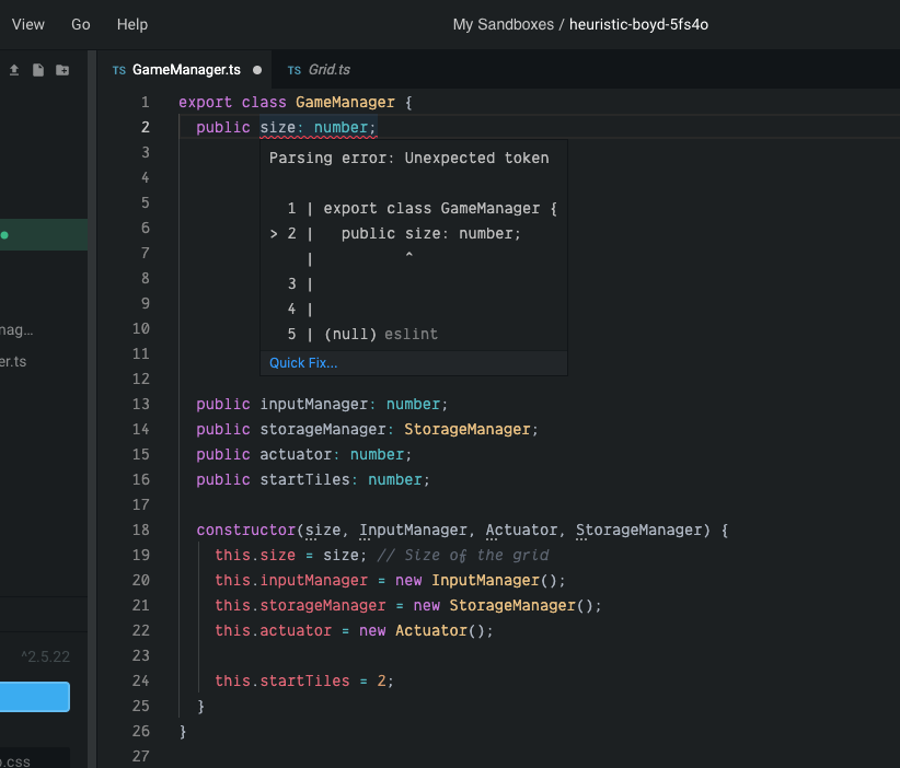 Weird typescript linting issue with class public/private/protected ...