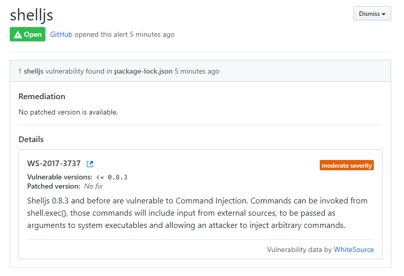 shelljs: Github security warning · Issue #14945 · angular/angular-cli · GitHub