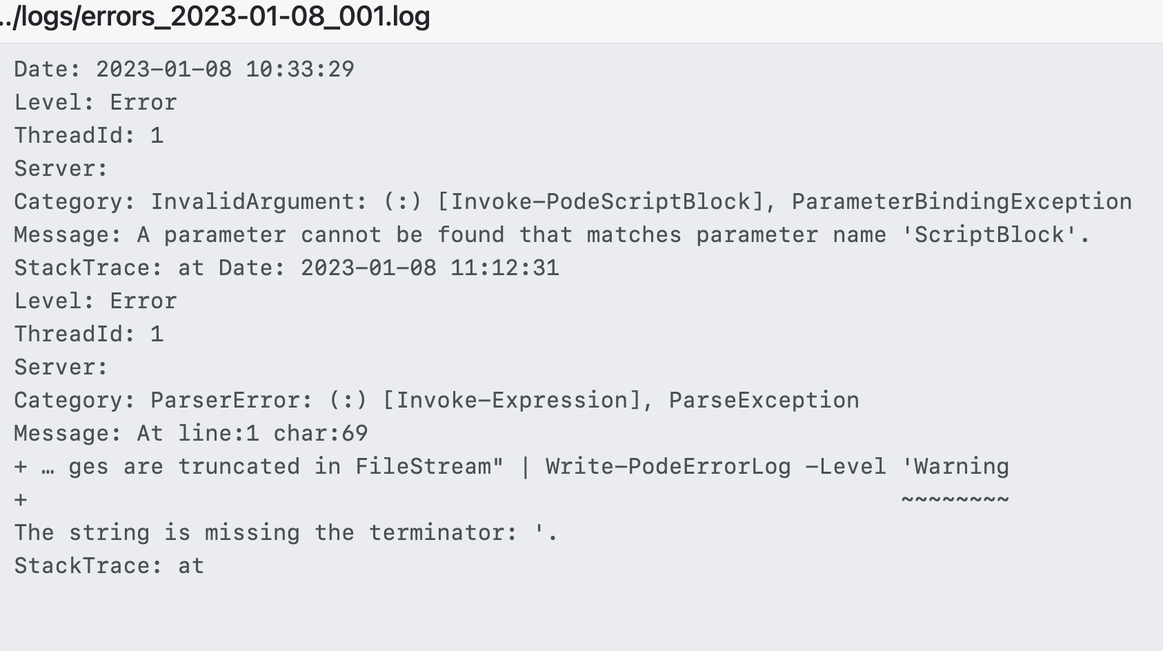 Log Data is Truncated in PodeWebFileStream · Issue #405 · Badgerati/Pode.Web · GitHub