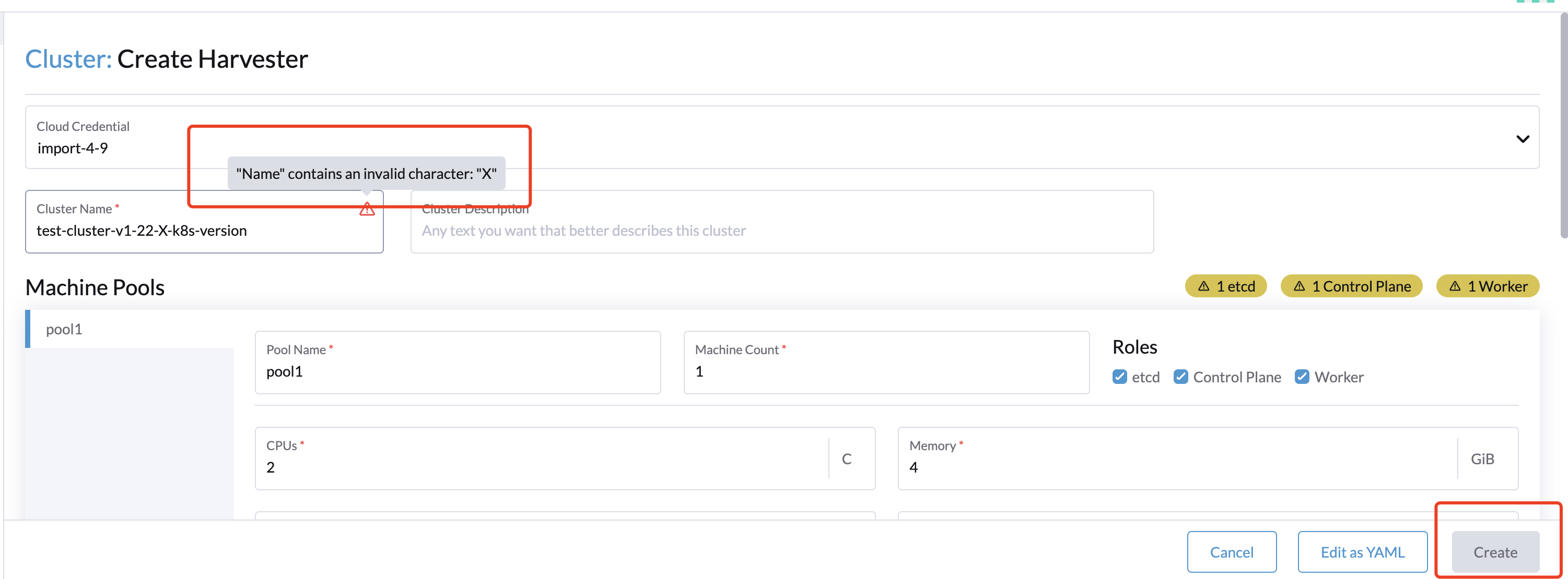 [BUG] No Error In UI When Cluster Name From RKE2 Cluster Creation Doesn't Meet RFC 1123 · Issue ...