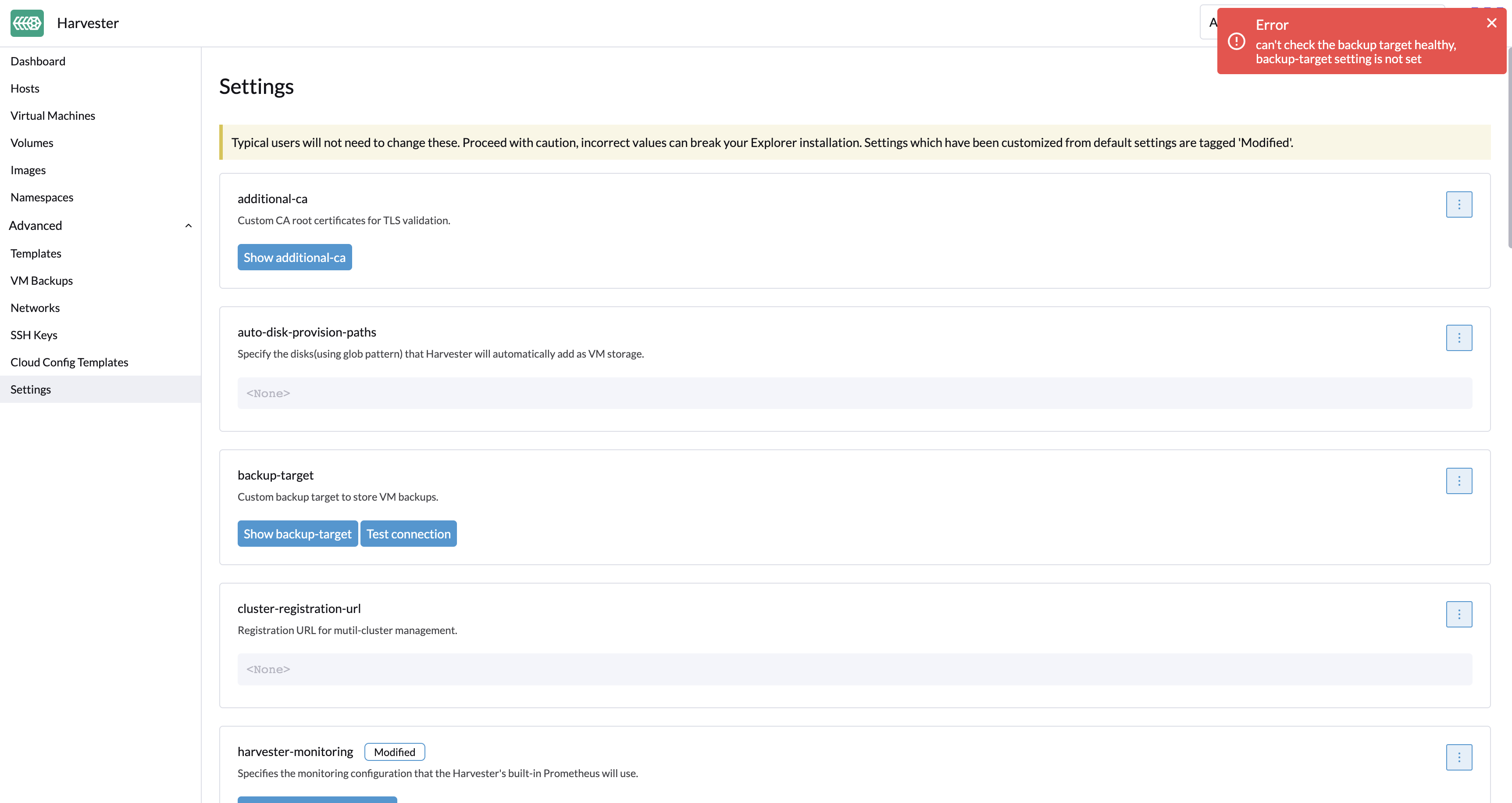 [FEATURE] Add backup-taget connection status · Issue #2631 · harvester/harvester · GitHub