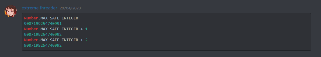Slash command inputs for integers greater than 2^53 are converted to ...