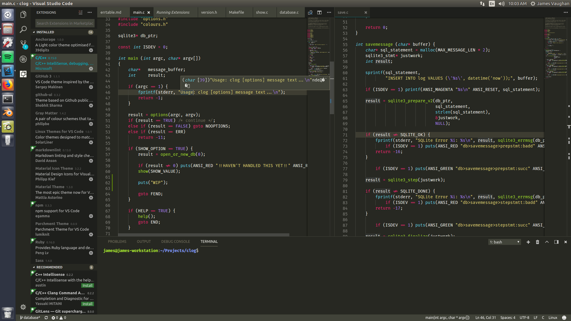 Hovering over C string, IntelliSense shows garbage data · Issue #1577 · microsoft/vscode ...