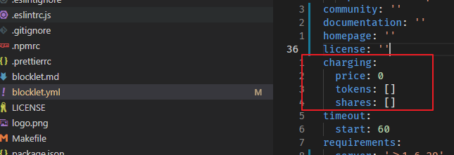 template 中 blocklet.yml 里还有 charging 配置 · Issue #85 · blocklet/create-blocklet · GitHub
