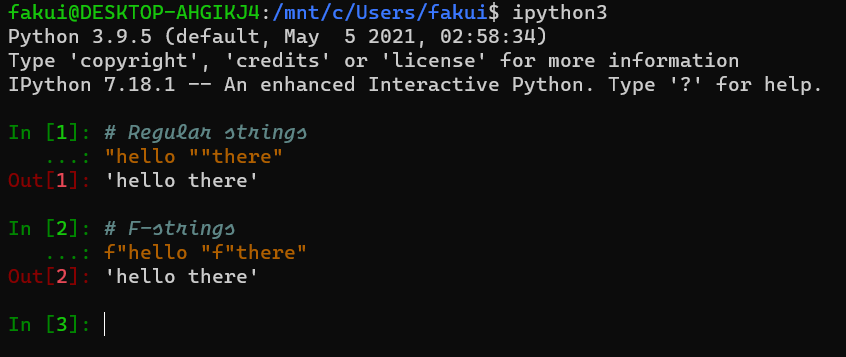 Automatic concatenation of ``f-string``s not working properly · Issue #592 · evhub/coconut · GitHub