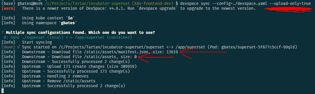 --upload-only flag seems to be ignored for dev sync · Issue #1004 · devspace-sh/devspace · GitHub