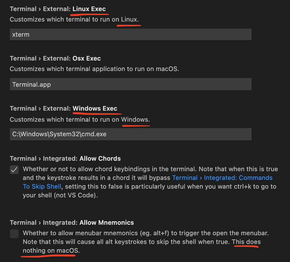 Collapse or grey out settings options unrelated to the user's OS ...