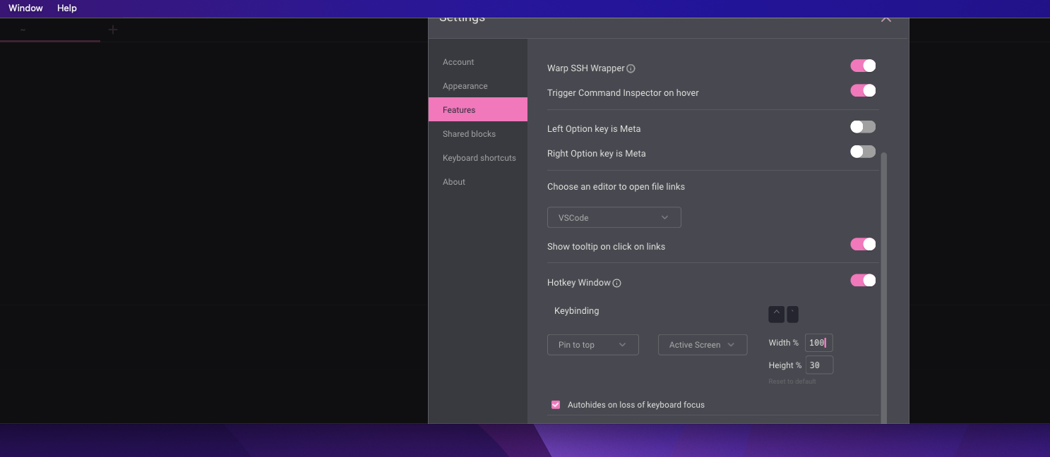 Preferences view clipped when using Hotkey Window · Issue #1769 · warpdotdev/Warp · GitHub