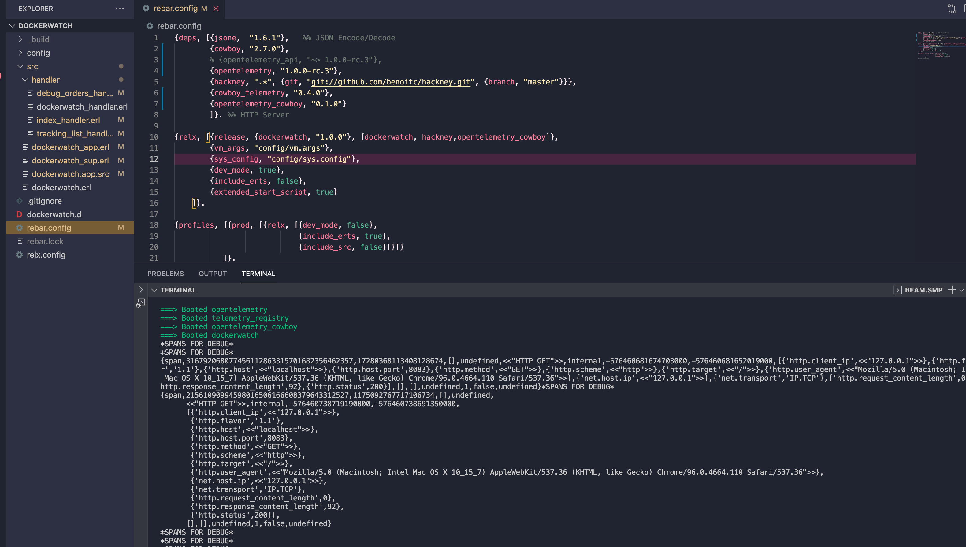 Cowboy Handler opentelemetry_cowboy_handlers has failed and has been ...