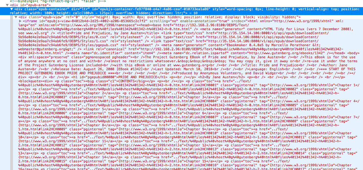 Epub file content is loaded into the DOM but it is not visible on screen at iOS device/Simulator ...