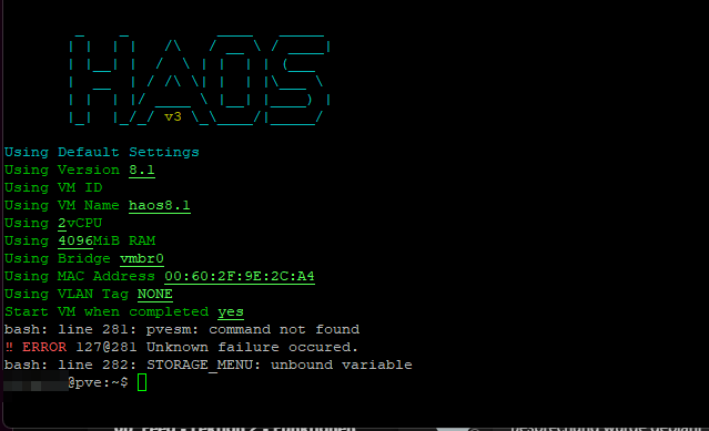 pvesm: command not found / STORAGE_MENU: unbound variable · Issue #276 · tteck/Proxmox · GitHub
