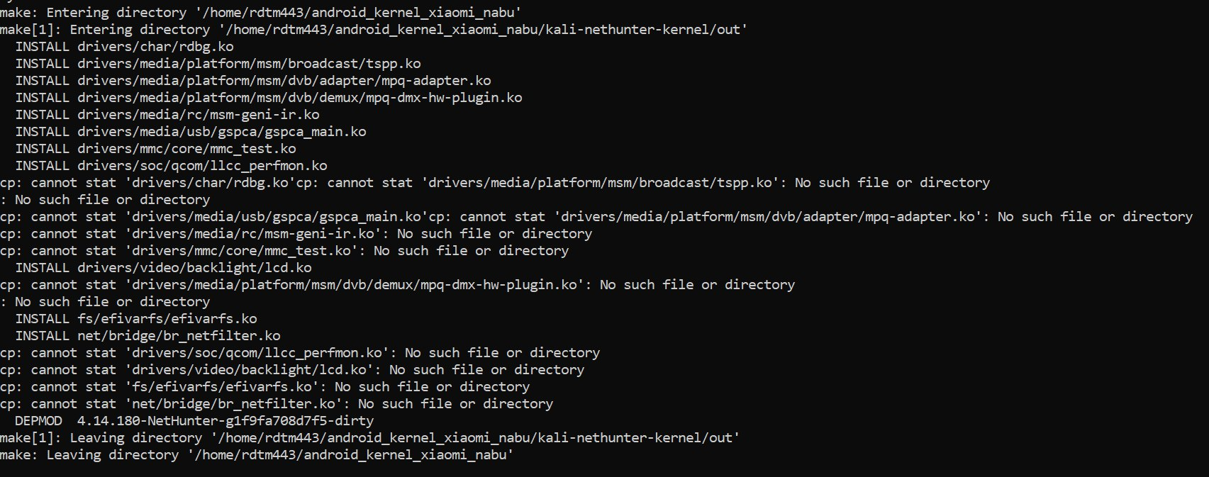 "Cannot stat [...]" errors when compiling kernel (A13 branch) · Issue #1 · ArrowOS-Devices ...
