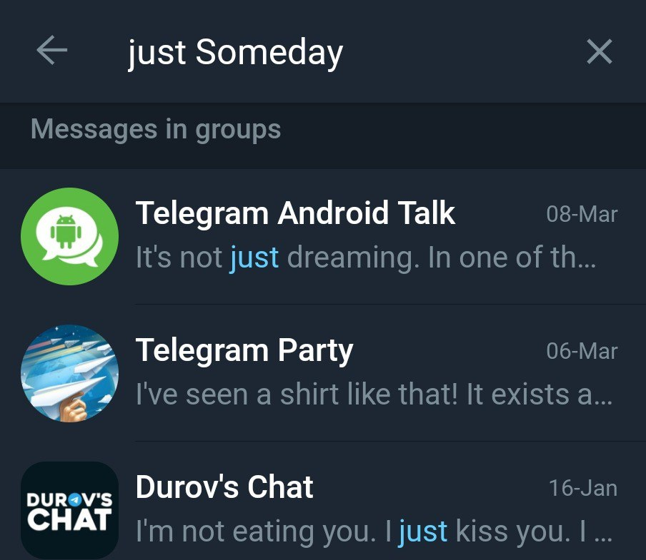 Global search result doesn't show the Author of the message · Issue #347 · TGX-Android/Telegram ...