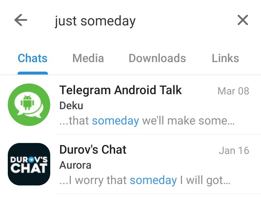 Global search result doesn't show the Author of the message · Issue #347 · TGX-Android/Telegram ...