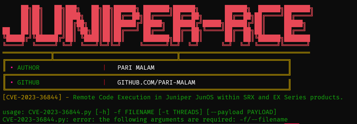 GitHub - ThatNotEasy/CVE-2023-36844: Perform With Massive Juniper ... GitHub - ThatNotEasy/CVE-2023-36844: Perform With Massive Juniper ...