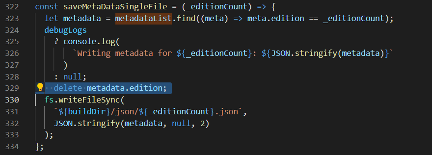 Delete Edition from Metadata · Issue #238 · HashLips/hashlips_art_engine · GitHub