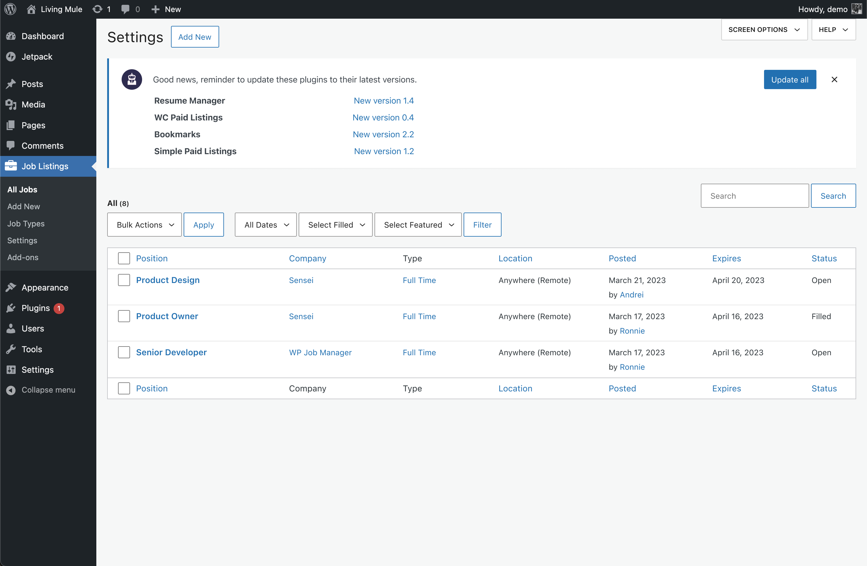 Revamp unlicensed notices design. · Issue #2378 · Automattic/WP-Job-Manager · GitHub