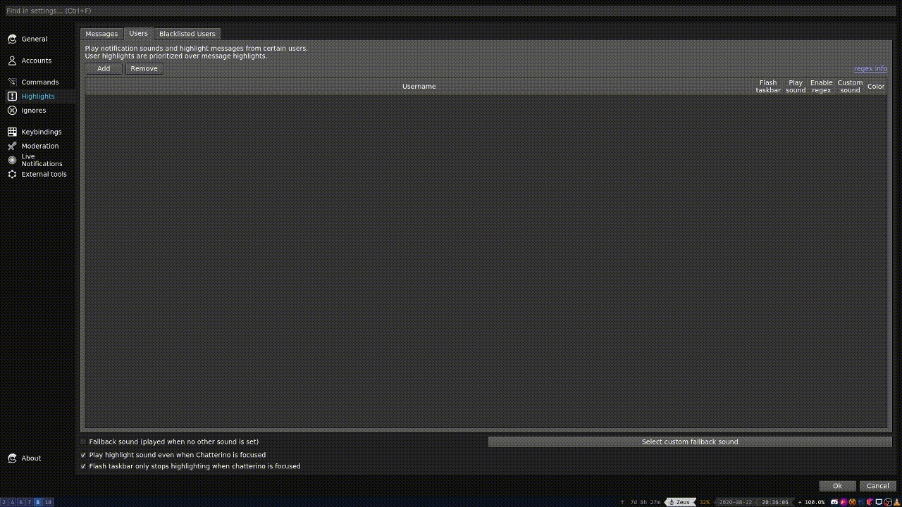 2nd custom highlight color unchangeable · Issue #1893 · Chatterino/chatterino2 · GitHub