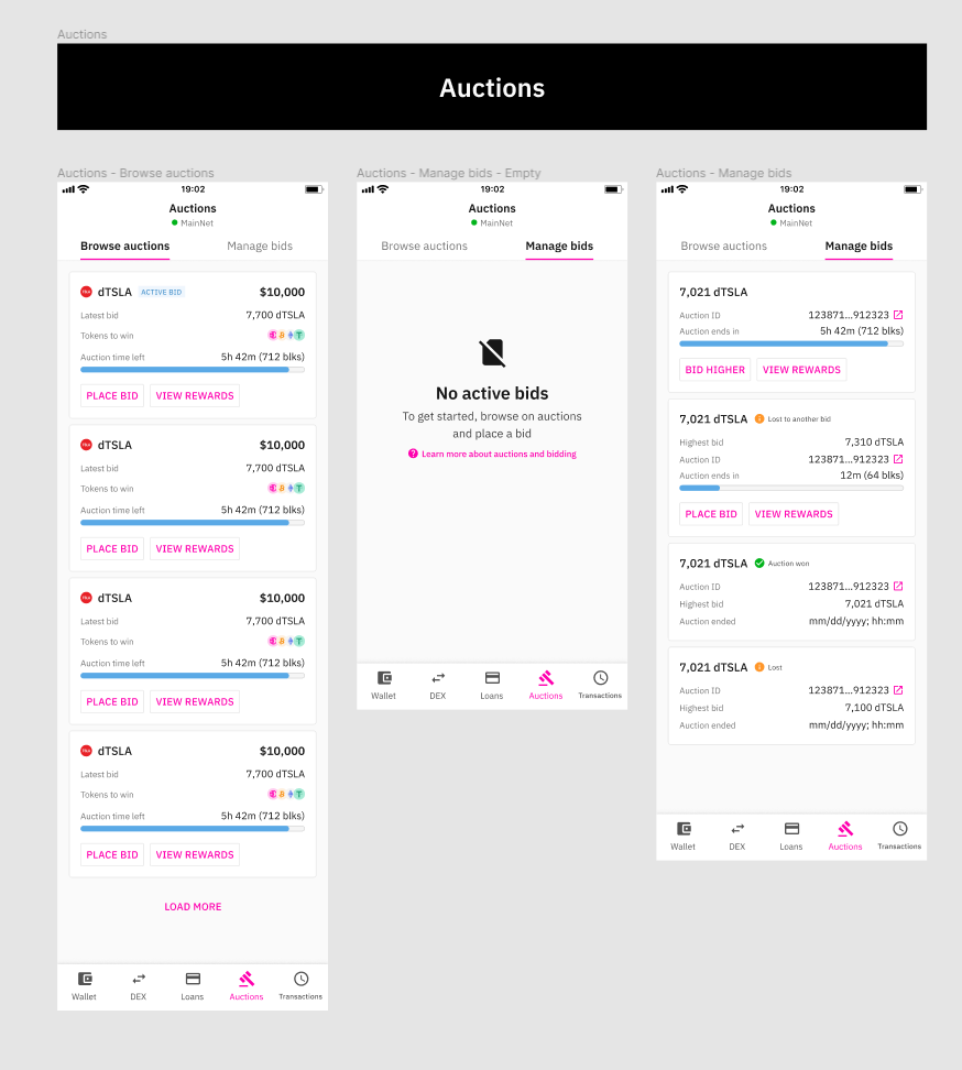 Auctions Static UI · Issue #1357 · BirthdayResearch/defichain-wallet · GitHub