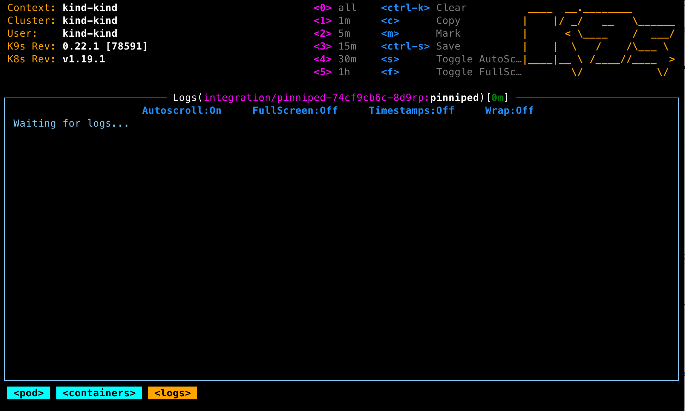 Logs Page For Any Pod Or Container Shows Waiting For Logs Without Showing Old Logs · Issue 4883