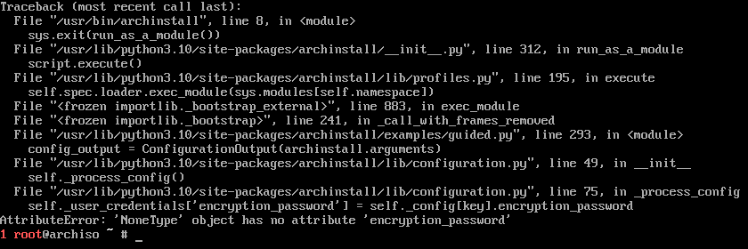 Cant Install Without Encrypting With A Password Nonetype Object Has No Attribute