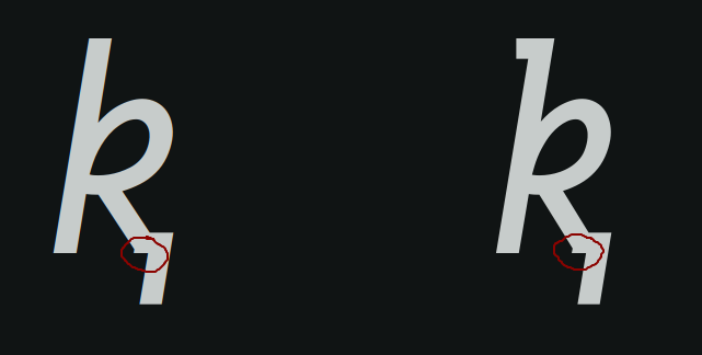 Curly U049a U049b U2c69 Descenders Are Misaligned With Serifs On Italic · Issue 1518
