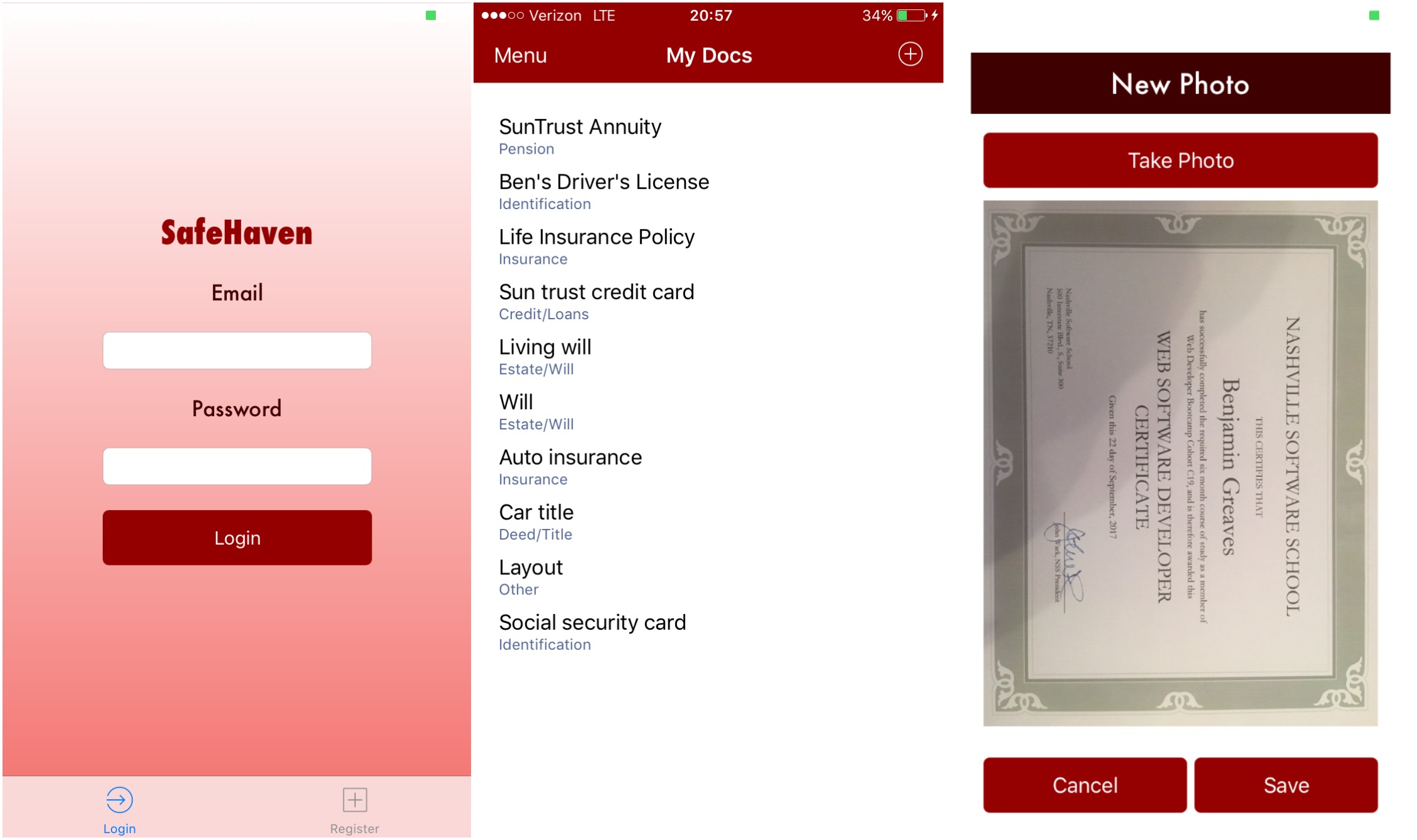GitHub - BSGreaves/safehaven