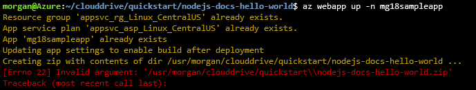 az webapp up -n produces an error in bash due to malformed path · Issue #6819 · Azure/azure-cli ...