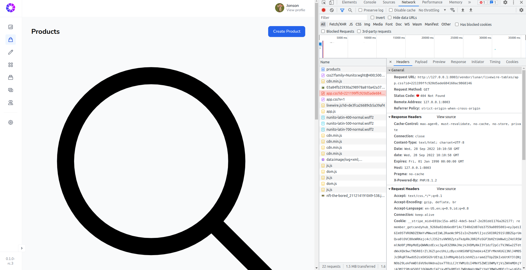 Cannot find vendor/lunar/livewire-tables/app.css?id=221199ffc920d5ade684160ac9868146 · Issue ...