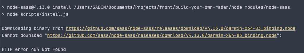 Bug: Impossible to NPM install cause of Node-sass · Issue #158 · thoughtworks/build-your-own ...