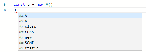 Auto completion reveals es 6 js private variables which starting with ...