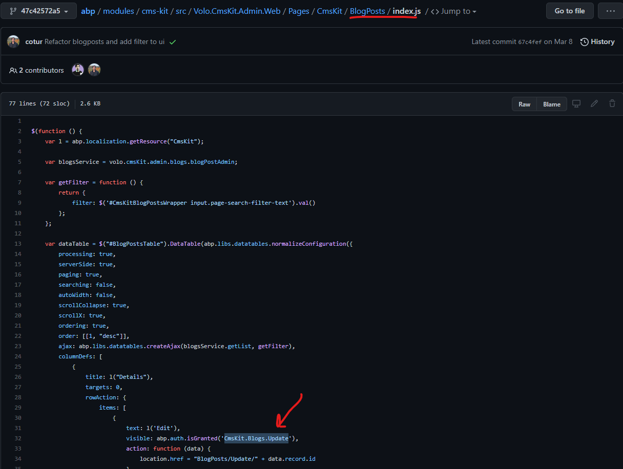 Cms Kit BlogPosts Client Side Permission Check wrong Permission · Issue #9188 · abpframework/abp ...