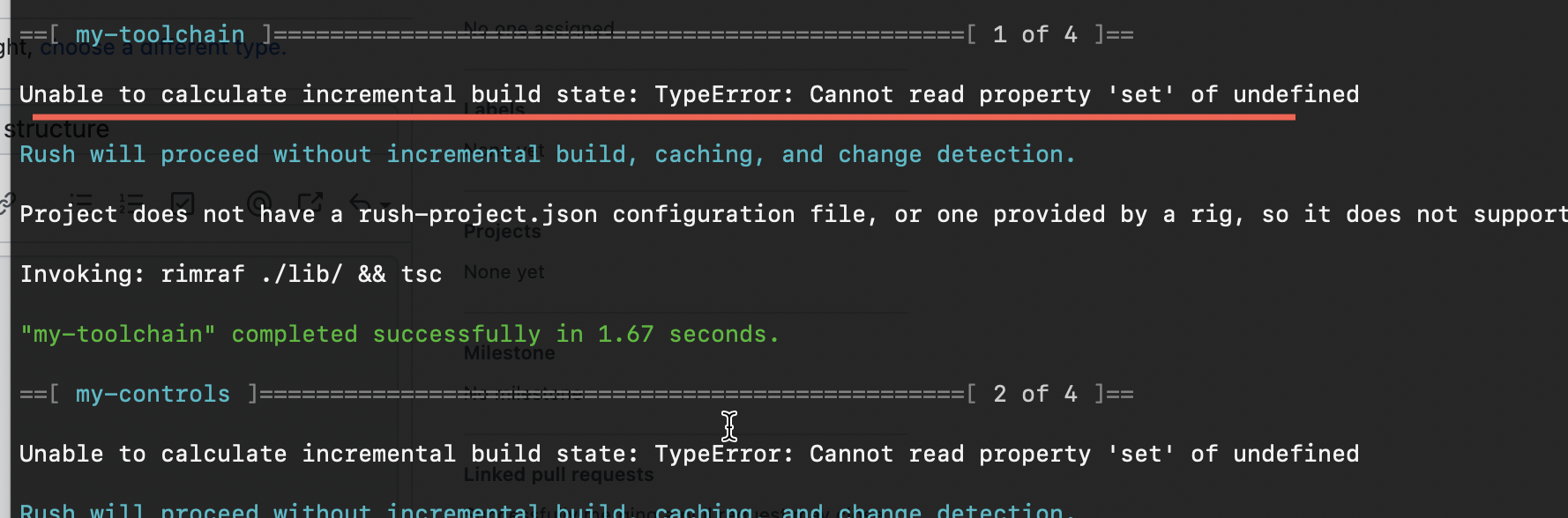 [rush] Both incremental build and build cache are not working for this project structure · Issue ...