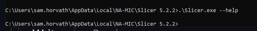 Slicer Command Line Options Not Working With 522 On Windows From Cmd Or Powershell · Issue