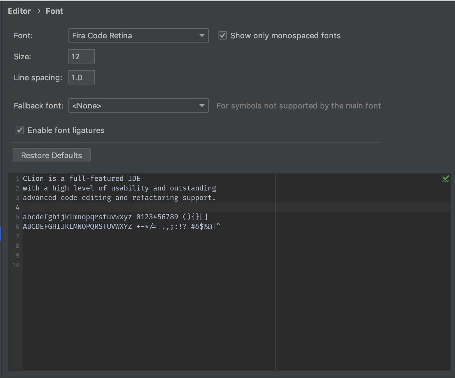 Char width issue in cLion · Issue #732 · tonsky/FiraCode · GitHub