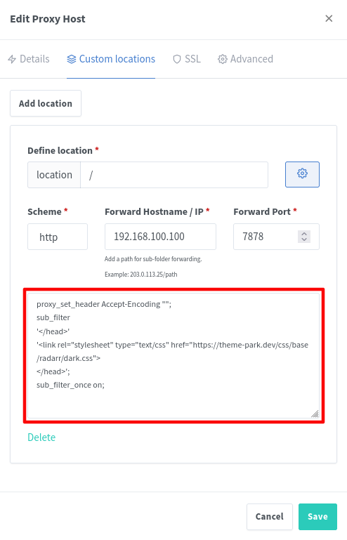 Nginx Proxy Manager doesn't apply themes · Issue #301 · themepark-dev/theme.park · GitHub