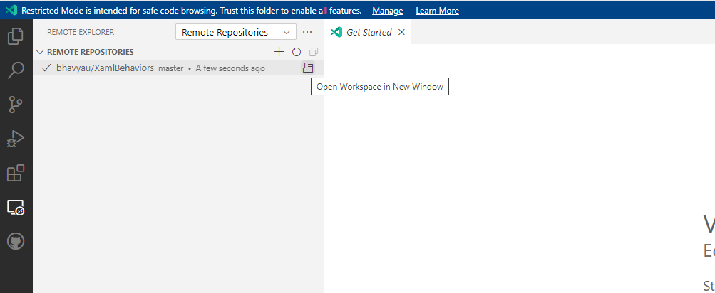 Remove no-op "Open Workspace..." button if remote repository is already open in current ...
