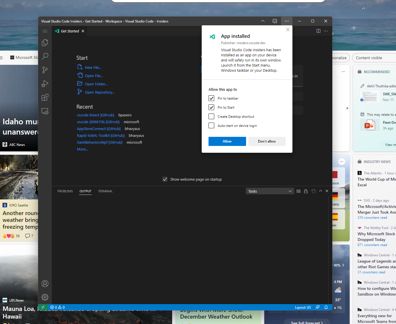 Title bar is not being force shown when transitioning to PWA · Issue #165955 · microsoft/vscode ...